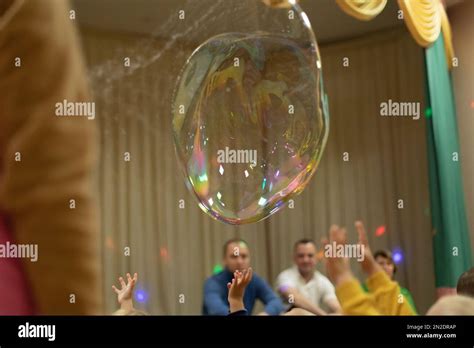 Soap Bubble In Room Big Bubble Soapy Solution Details Of Holiday