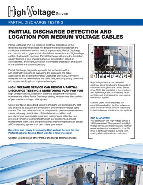Partial Discharge Cable Testing