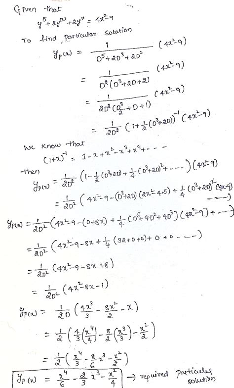 [solved] Find A Particular Solution Yo Of The Following Equation