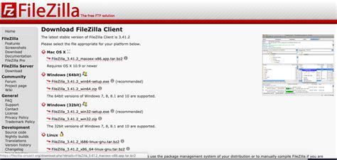 Installing Filezilla