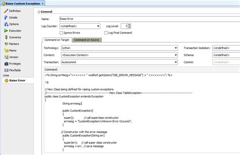 How To Raise The Custom Exception In Odi