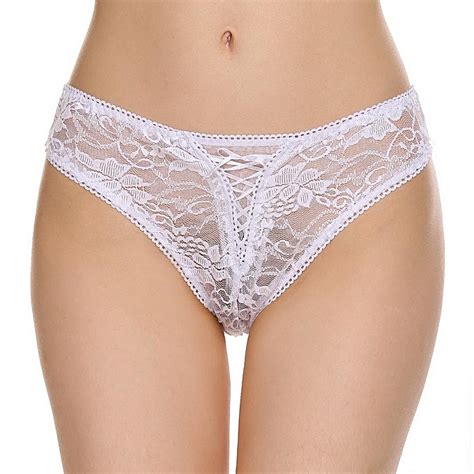 Buy Sunshine Women Sexy Lingerie Floral Hollow Lace G String Open Crotch Briefs Panties Thongs