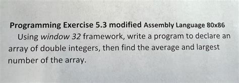 Solved Programming Exercise 5 3 Modified Assembly Language Chegg