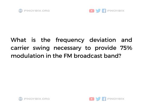 Solution What Is The Frequency Deviation And Carrier Swing Necessary
