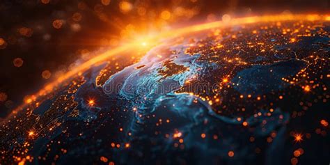 Digital Map Of The World Network And Connectivity Data Transfer And Cyber Tech Concept