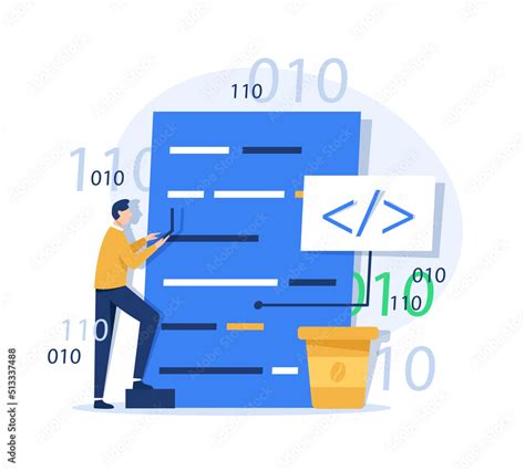 People Characters Working Together And Developing New Software Developers Team Programming And