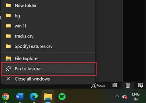 how to pin file explorer to taskbar in windows 11