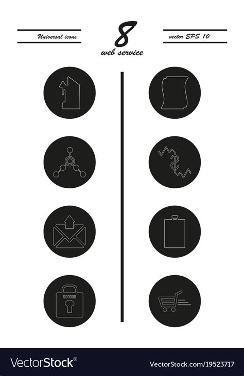 Service Line Icons Set Royalty Free Vector Image