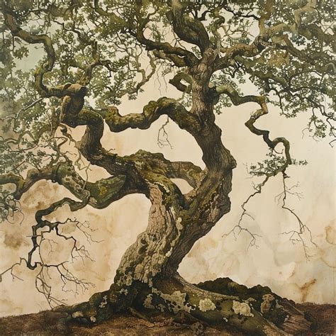 Premium Photo A Painting Of A Tree With The Roots Exposed