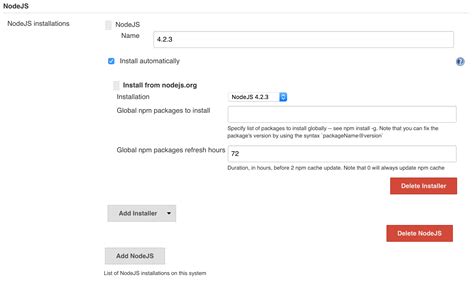 Javascript Unable To Install Nodejs In Jenkins On Runtime Stack