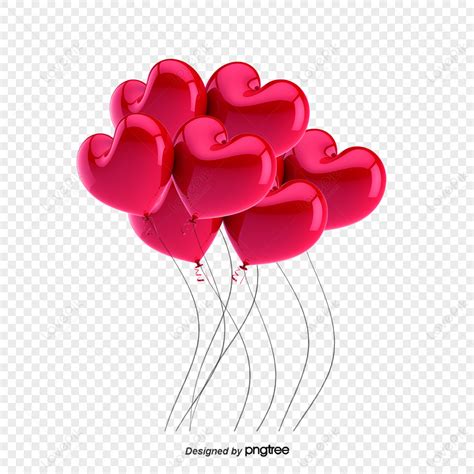 적색 하트 일러스트 명절 풍선 원소만화 풍선축제 풍선 Png 일러스트 무료 다운로드 Lovepik