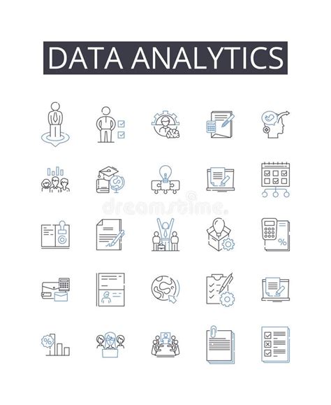 Data Analytics Line Icons Collection Expertise Perfection