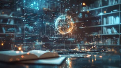 Digital Global Network Futuristic Technology Data Visualization Abstract Background Modern