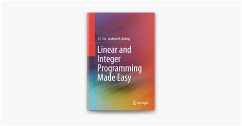 ‎linear And Integer Programming Made Easy Sur Apple Books