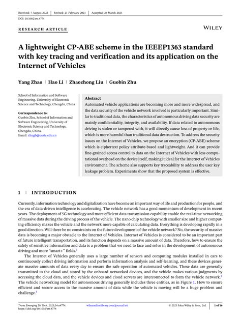 A Lightweight Cp‐abe Scheme In The Ieeep1363 Standard With Key Tracing And Verification And Its