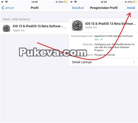 Cara Install IOS IPadOS Versi Beta Tanpa PC PUKEVA
