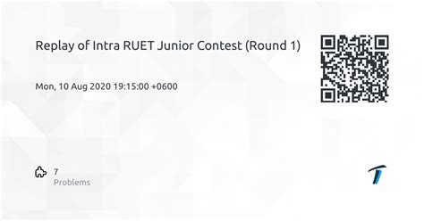 Replay Of Intra RUET Junior Contest Round Toph