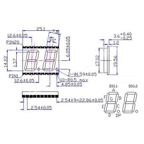 0 56 inch smd display 2 digit 7 segment smd led display