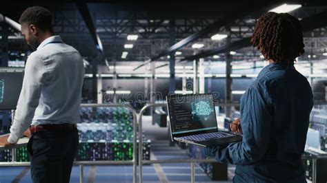 System Administrators In Data Center Monitoring Ai Llm Visualization Stock Footage Video Of