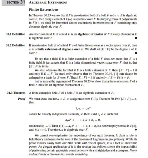 SOLVED Show A More Detailed Proof Of Theorem SECTION ALGEBRAIC EXTENSIONS Finite