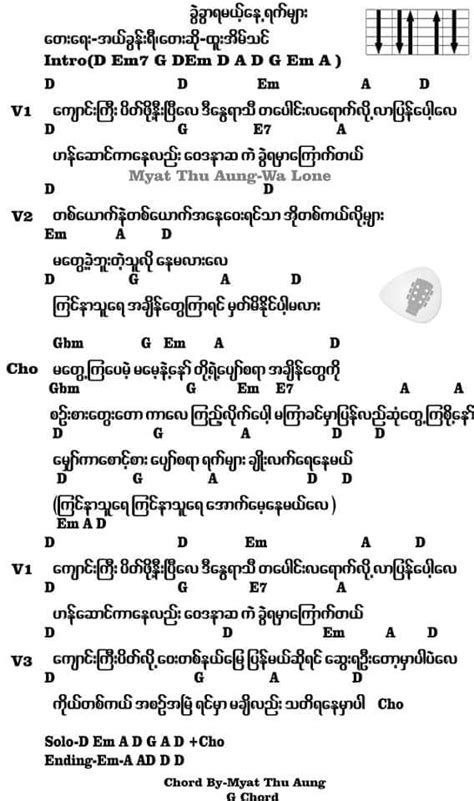 ခွဲခွာရမယ့်နေ့ရက်များ 🎤 သီချင်းစာသားနှင့် Guitar Chords Facebook