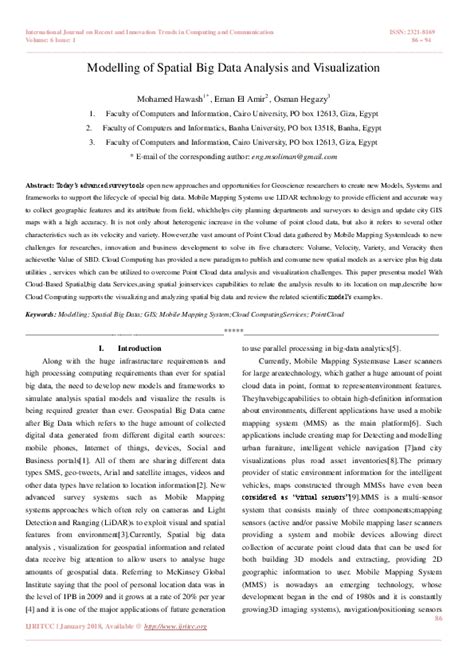 Pdf Modelling Of Spatial Big Data Analysis And Visualization