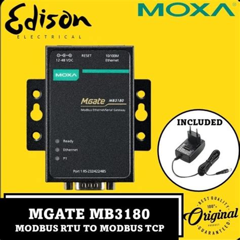 Jual Moxa Mgate Mb3180 1 Port Serial To Ethernet Modbus Gateway Rtu To