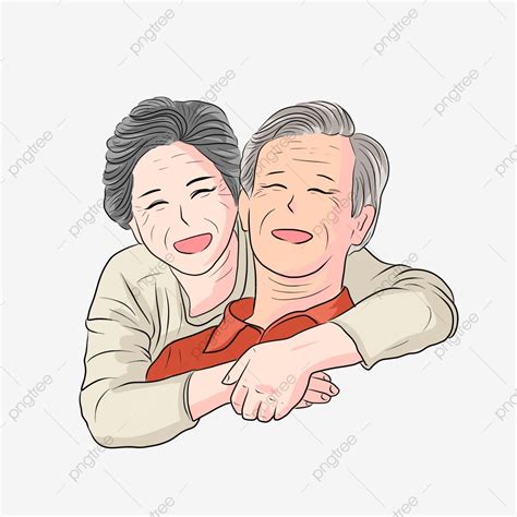 노인 늙은 커플 일러스트 할머니 노인 클립 아트 노인 늙은 부부 Png 일러스트 및 Psd 이미지 무료 다운로드