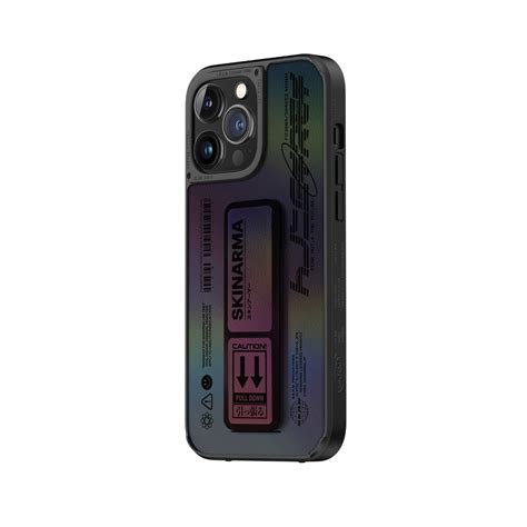 Apple iPhone 14 Pro Max Kılıf SkinArma Holografik Tasarımlı Standlı Deri Görünümlü Kira Kobai