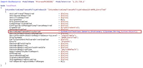 Intunedevicecompliancepolicywindows10 Incorrect Value For Devicecompliancepolicyscript Property