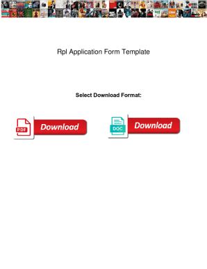 Fillable Online Rpl Application Form Template Rpl Application Form Template Married Fax Email