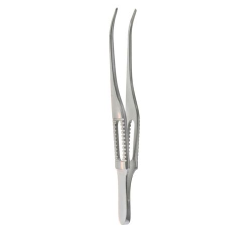 Gill Iris Forceps Curved Cross Serrated Tips Boss Surgical Instruments