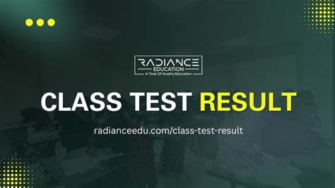 Class Test Result Radiance Education