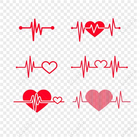 빨간 Ecg 전송 라인 요소 하트 일러스트삽화건강 Png 일러스트 무료 다운로드 Lovepik