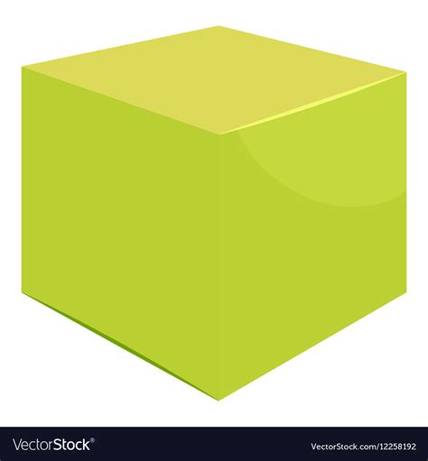Cube Icon Cartoon Style Royalty Free Vector Image