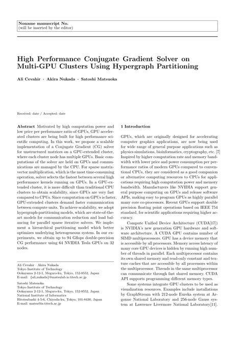 pdf high performance conjugate gradient solver on multi gpu clusters