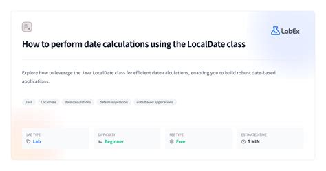 how to perform date calculations using the localdate class labex