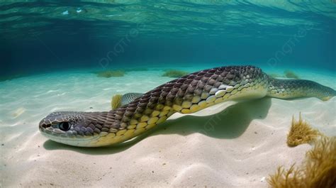뱀이 모래와 물 속에 있다 바다뱀 그림 배경 일러스트 및 사진 무료 다운로드 Pngtree