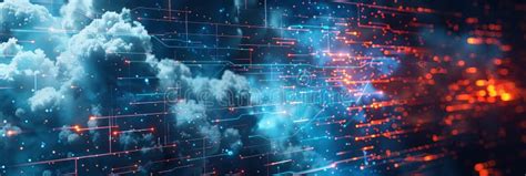 An Abstract Digital Rendering Representing Cloud Computing With Data Processing And Ai