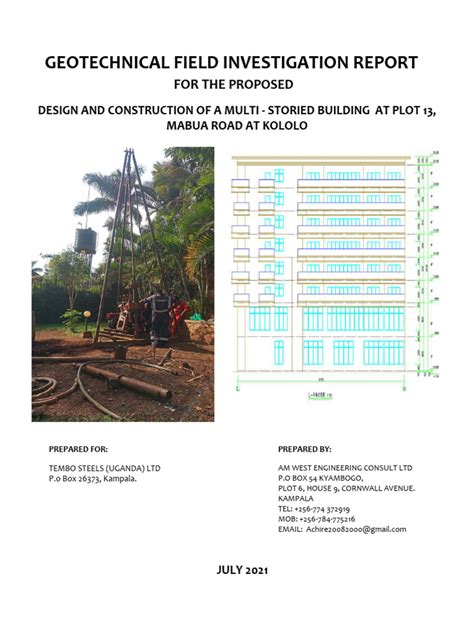 Geotechnical Investigations For The Multi Storied Structure On Plot 13 Pdf