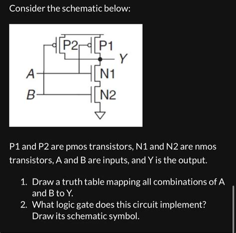 Solved Consider The Schematic Below P1 And P2 Are Pmos Chegg Com