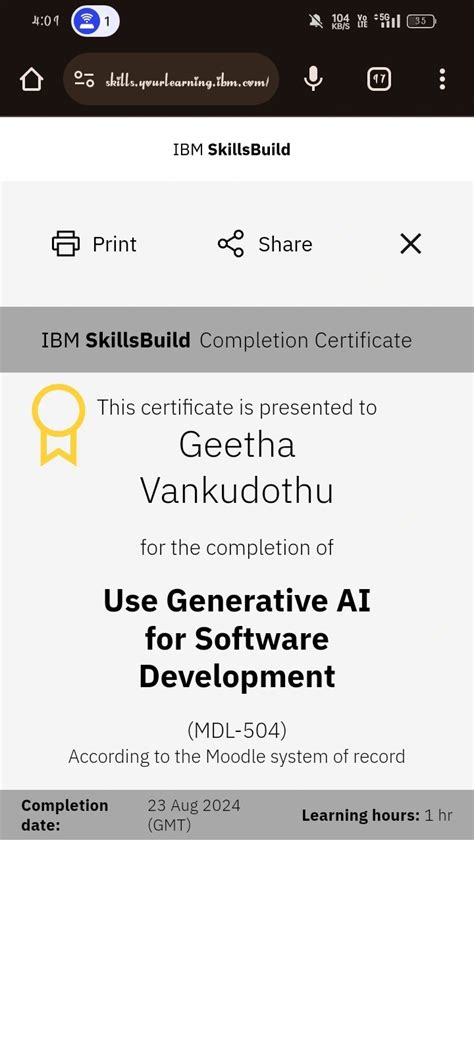 Geetha Vankudothu On Linkedin Ibm Ibmskillbuild Generativeai Vce