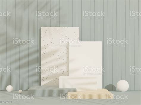3d 추상 흰색 플랫폼 쇼케이스 제품 및 화장품 프레젠테이션 Terrazzo 아이디어 개념 모형 및 광고를 위한 최소 연단 웹