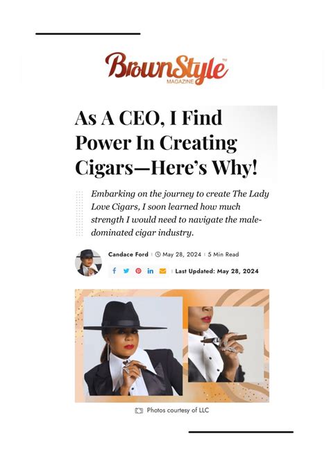 Check Out Candace Ford Owner Of Llcigars Personal Essay Brownstyle