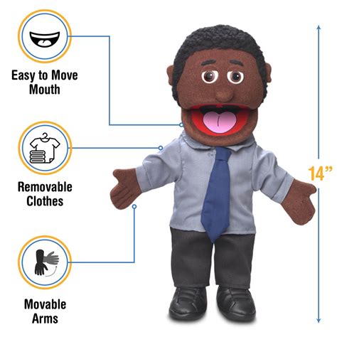 Calvin Black Dad Puppet Hand Style The Puppet Store