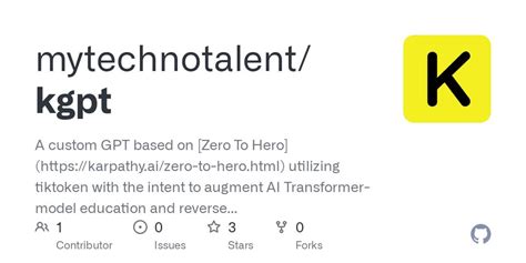 A Custom Gpt Based On Andrej Karpathys Zero To Hero Utilizing Tiktoken