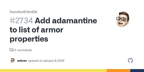 Add Adamantine To List Of Armor Properties · Issue 2734 · Foundryvtt