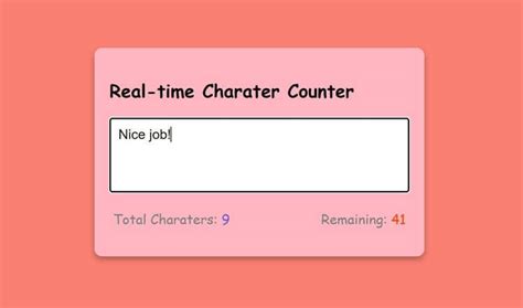 Real Time Character Counter Tutorial Free Javascript Project 100 Js