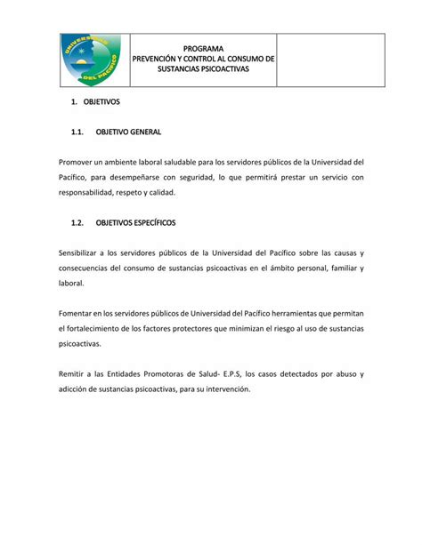 Pdf PrevenciÓn Y Control Al Consumo De Sustancias Psicoactivas