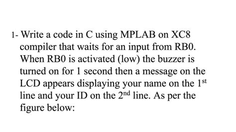 write a code in c using mplab on xc8 compiler that